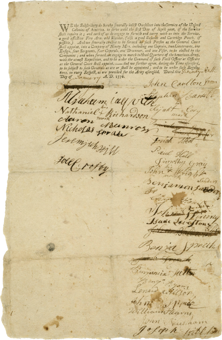 Enlistment Form, 1776 · George Washington's Mount Vernon