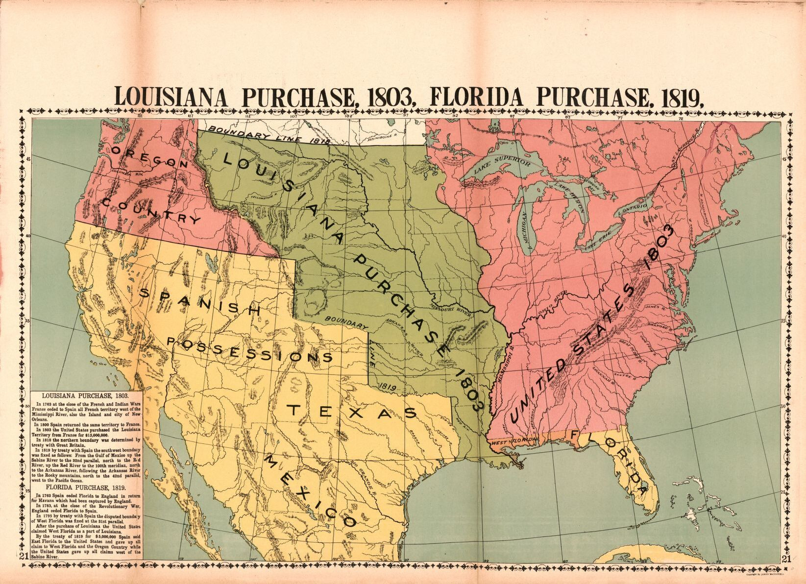 Louisiana Purchase 1803 Map Semashow